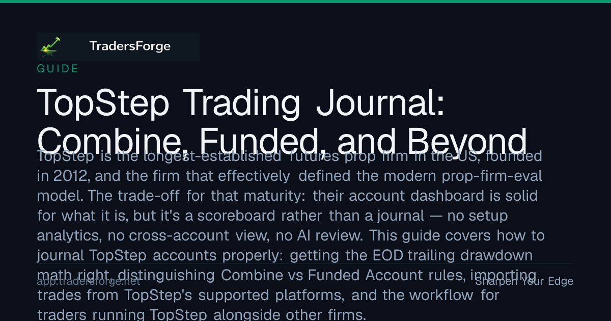 TopStep Trading Journal: Track Combine, Funded Account, and Drawdown ...